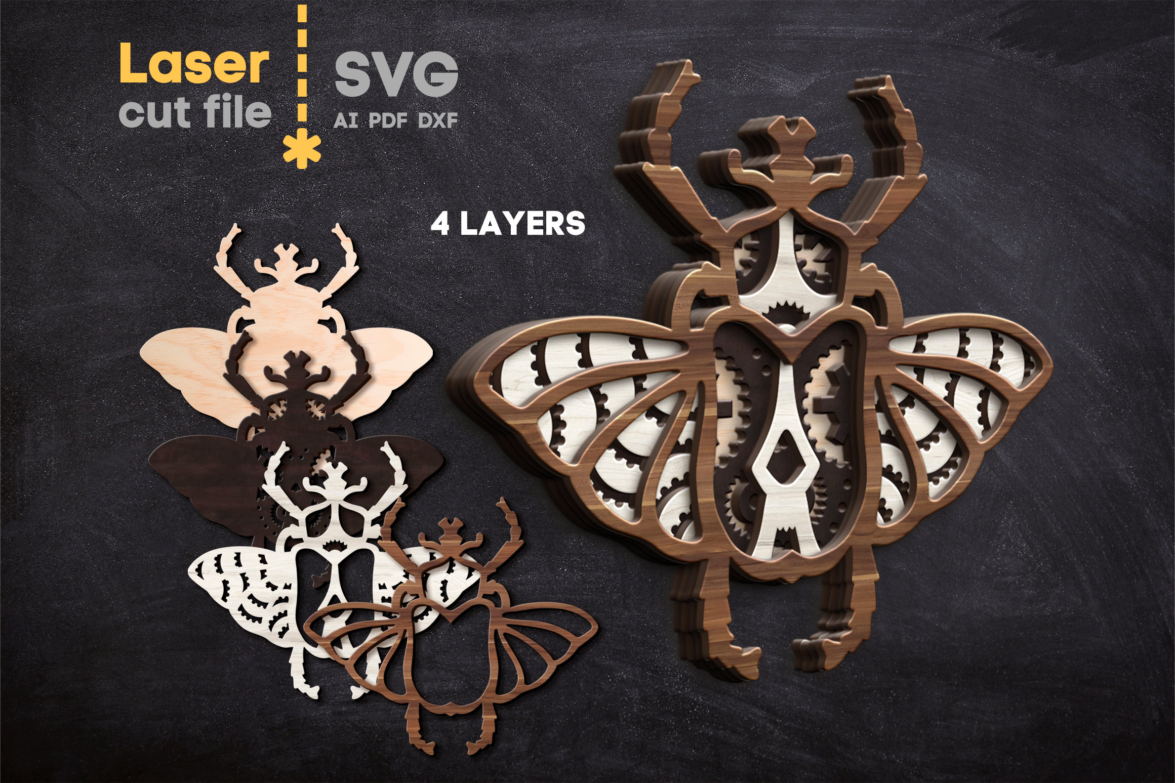 Insects SVG Bundle. Laser Cut File for Glowforge Cricut,scarab ...