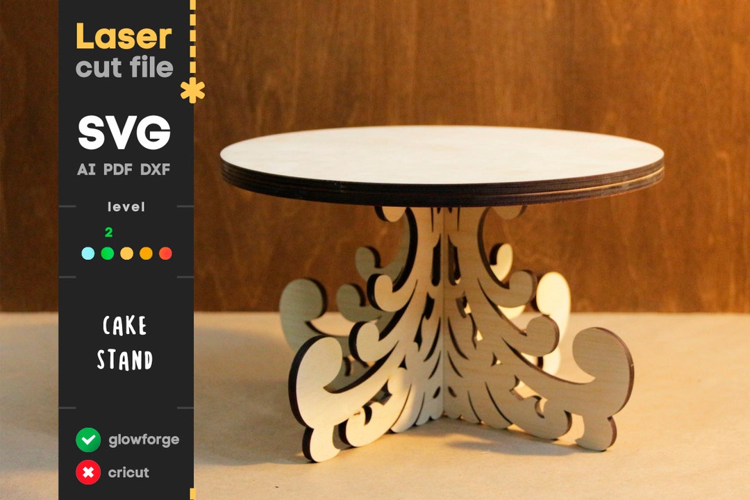 Cake Stand SVG Laser Cut File for Glowforge Tirred Trey Svg - Etsy ...