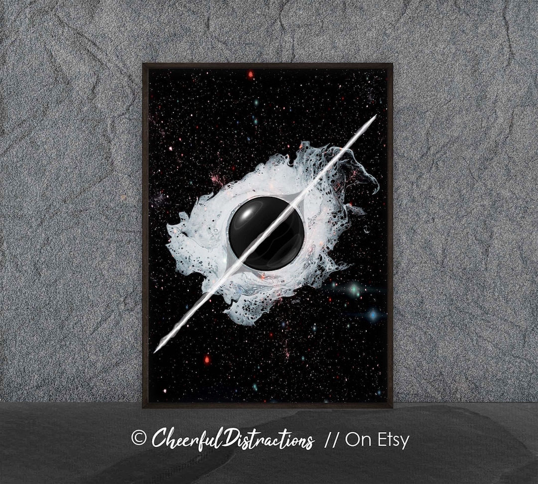 Space Art, Black Hole 1, Astronomy Poster, Cosmic Space Science Instant ...