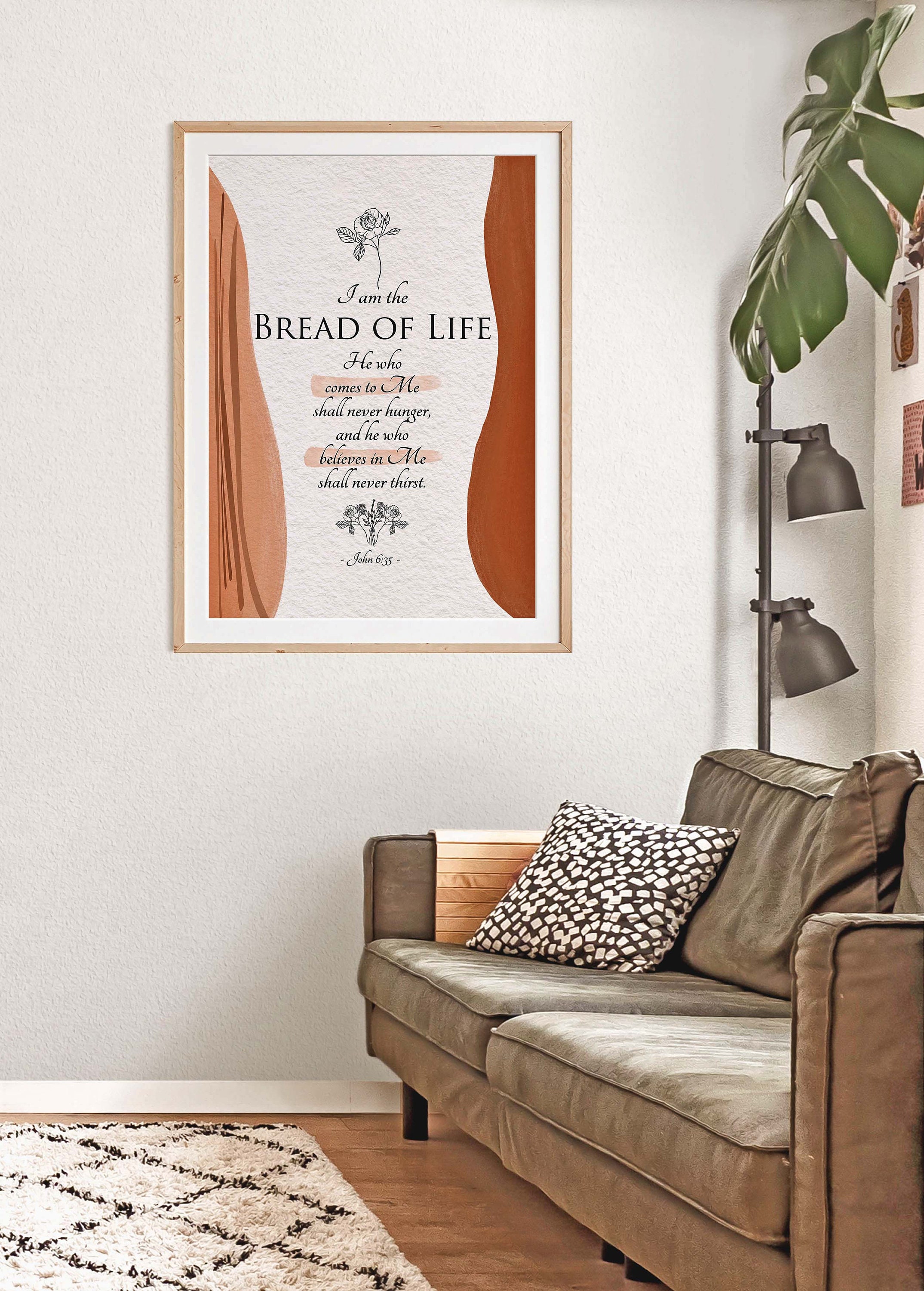 John 6:35 Artwork I Am the Bread of Life Bible Home Decór - Etsy