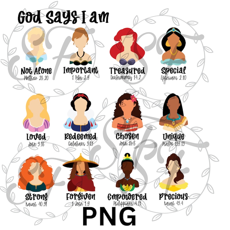 God Says I Am...princess Bible Verse Png Digital File, Instant Download ...