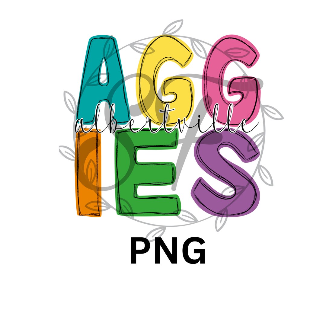 Aggies Bright Colors School Mascot Doodle Digital File - Etsy