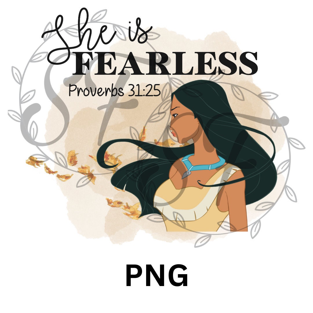 She is Fearless, Princess Bible Verse Png Digital File, Instant ...