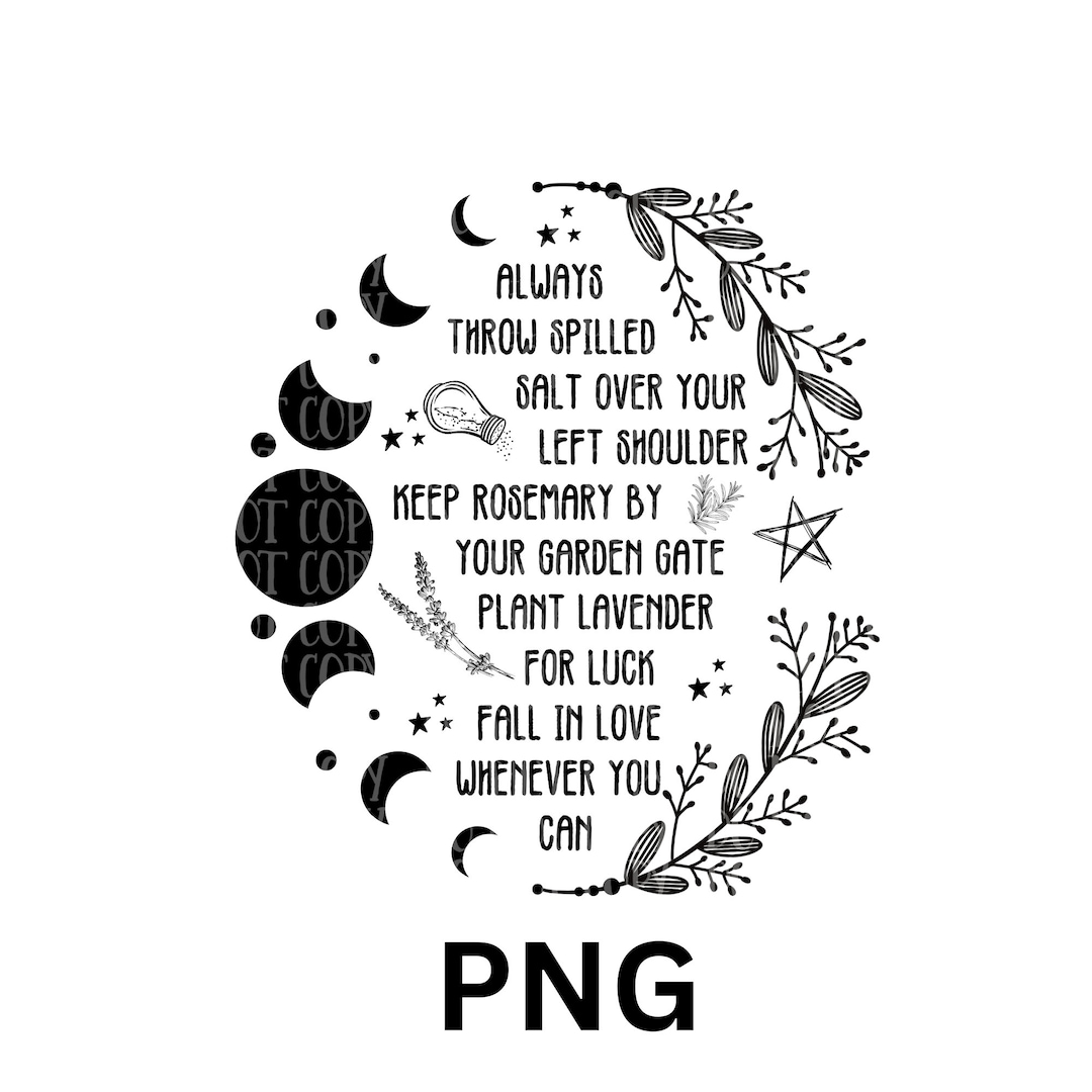 Practical Magic, Mantra, Salt, Rosemary, Lavender, Luck, Witch, Digital ...