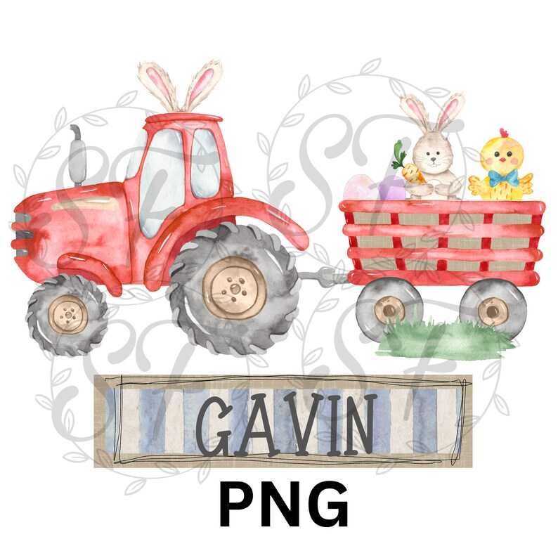 Easter Tractor Watercolor Png Digital File, Instant Download, PNG ...