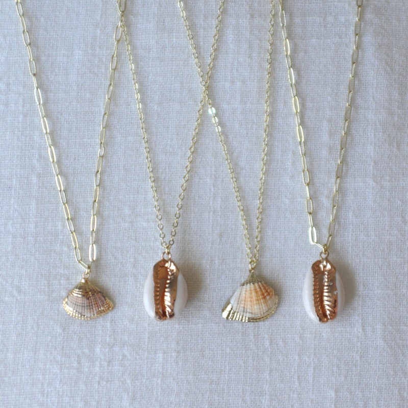 Gold Shell Necklace - Etsy