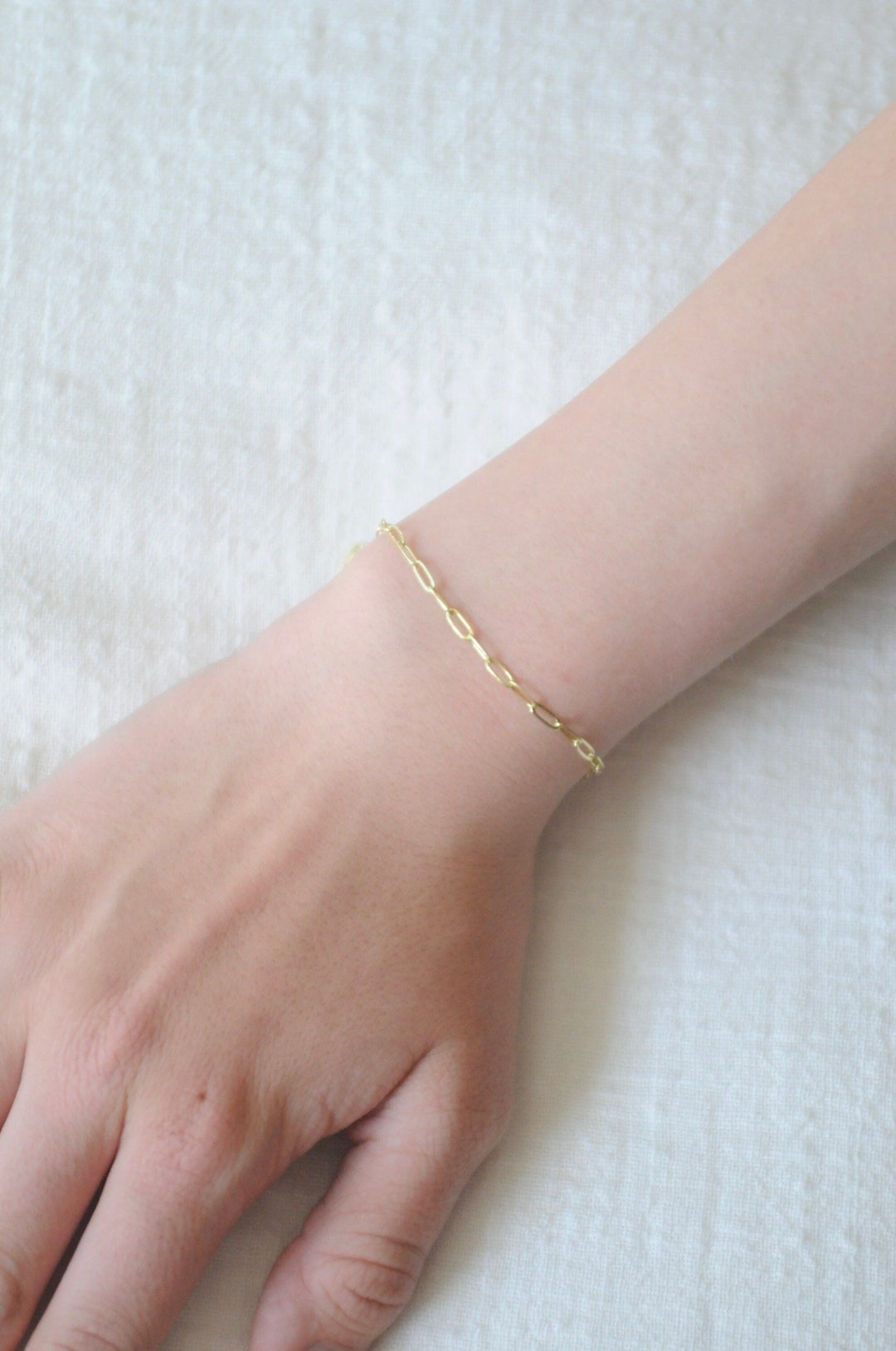 Willa Bracelet- Gold Paperclip Link Chain Bracelet, Link Bracelet ...