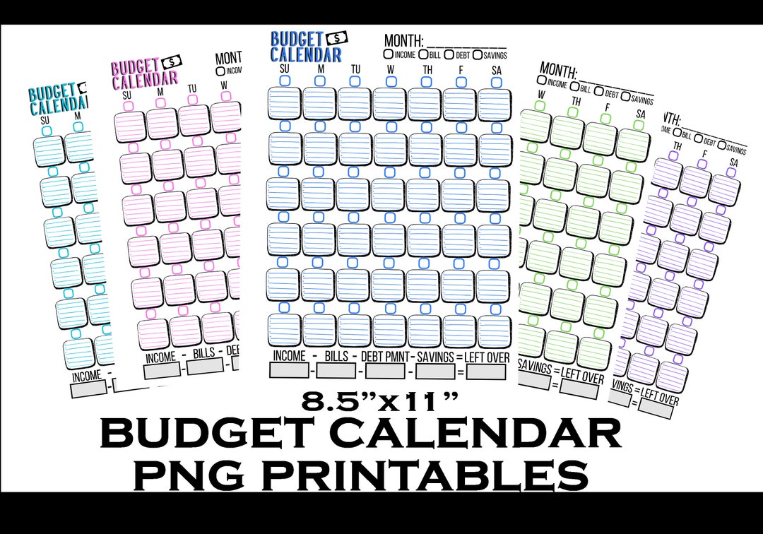Printable Budget Calendar - Etsy
