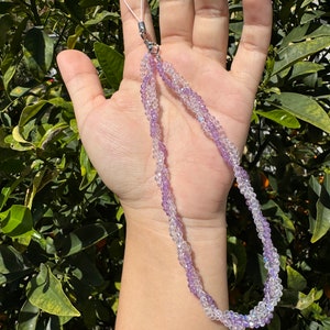 Weaving Purple Crystal Shiny Phone Straps Wristlets AB Glass Crystals ...