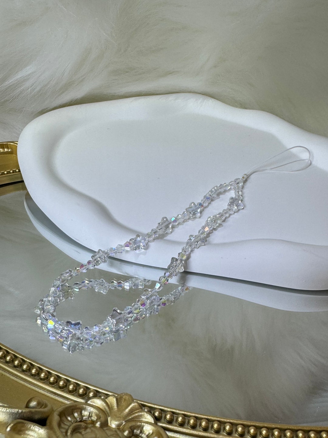 Clear Star Crystal Shiny Phone Straps Wristlets AB Glass Crystals Phone ...