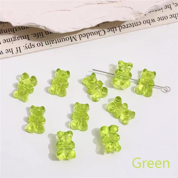 Green Cute Transparent Gummy Bear Beads 11mm X 17mm With - Etsy