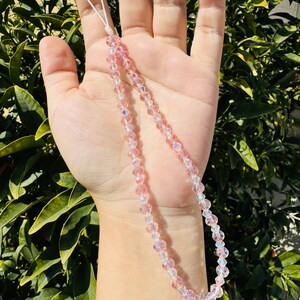 Light Pink Crystal Shiny Phone Straps Wristlets AB Glass Crystals Phone ...