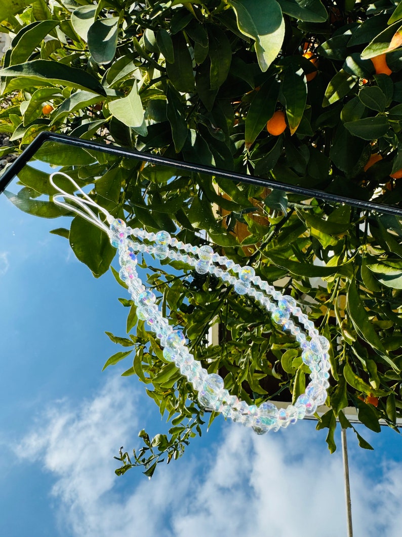 Crystal Disco Ball Shiny Phone Straps Wristlets AB Glass Crystals Phone ...