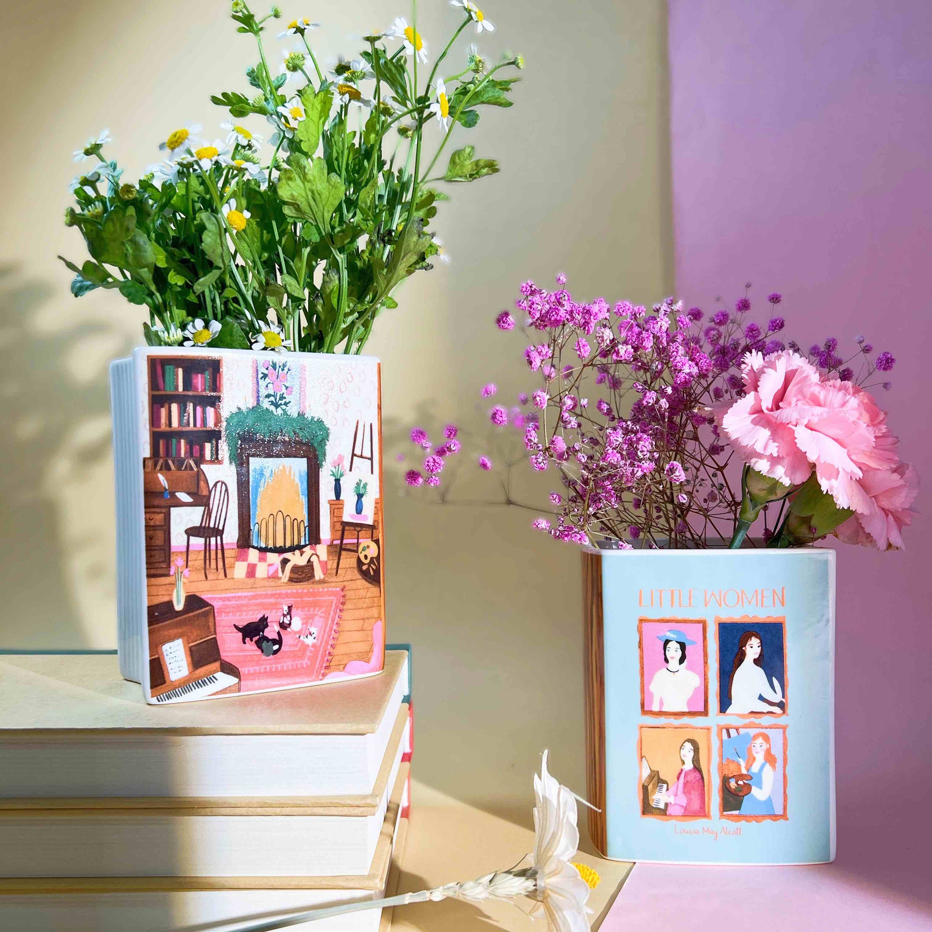 Ceramic Book Vases Decor Classic Literature Multi Functional - Etsy