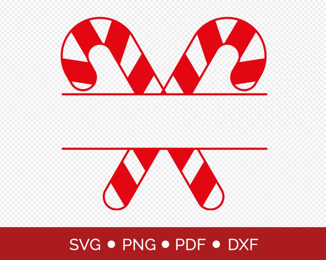 Candy Cane Split Monogram Svg, Christmas Split Monogram, Files for ...