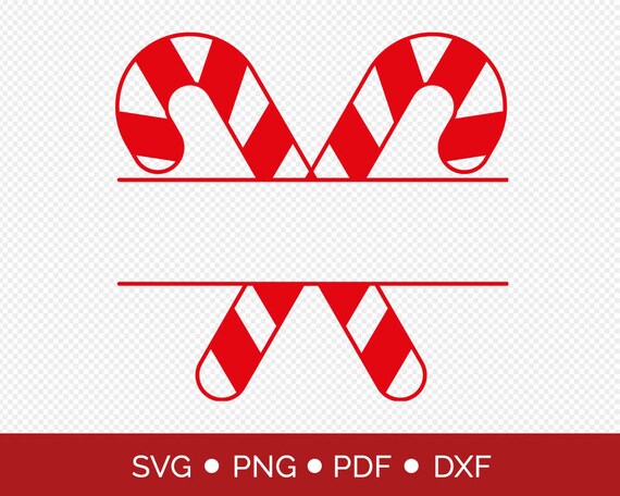 Candy Cane Split Monogram Svg Christmas Split Monogram Files - Etsy