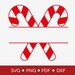 Candy Cane Split Monogram Svg, Christmas Split Monogram, Files for ...