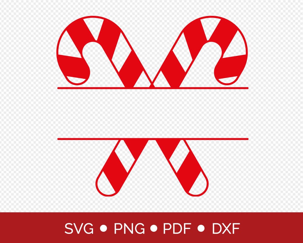 Candy Cane Split Monogram Svg, Christmas Split Monogram, Files for ...