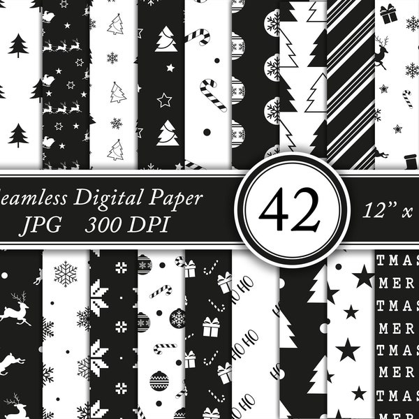 Digital Paper Black and White - Etsy