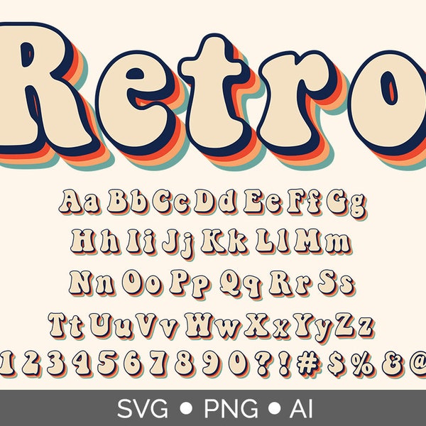 Retro Alphabet - Etsy