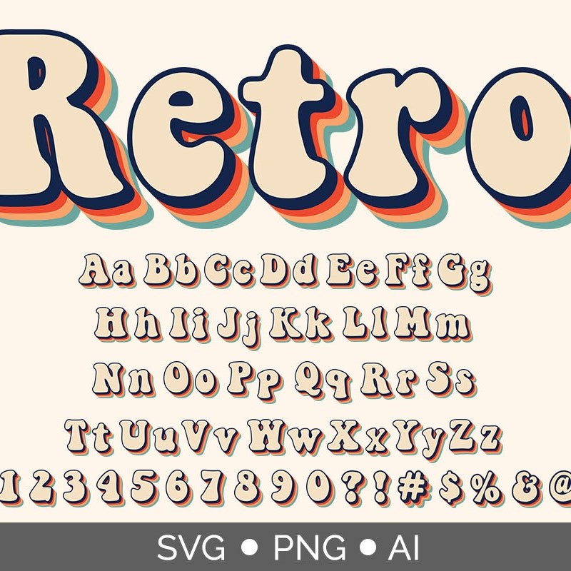Retro Alphabet - Etsy