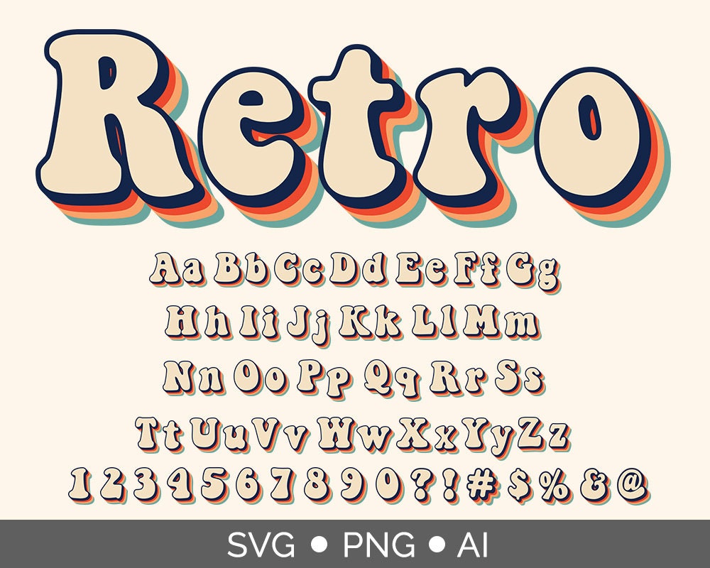 Retro Fonts Alphabet