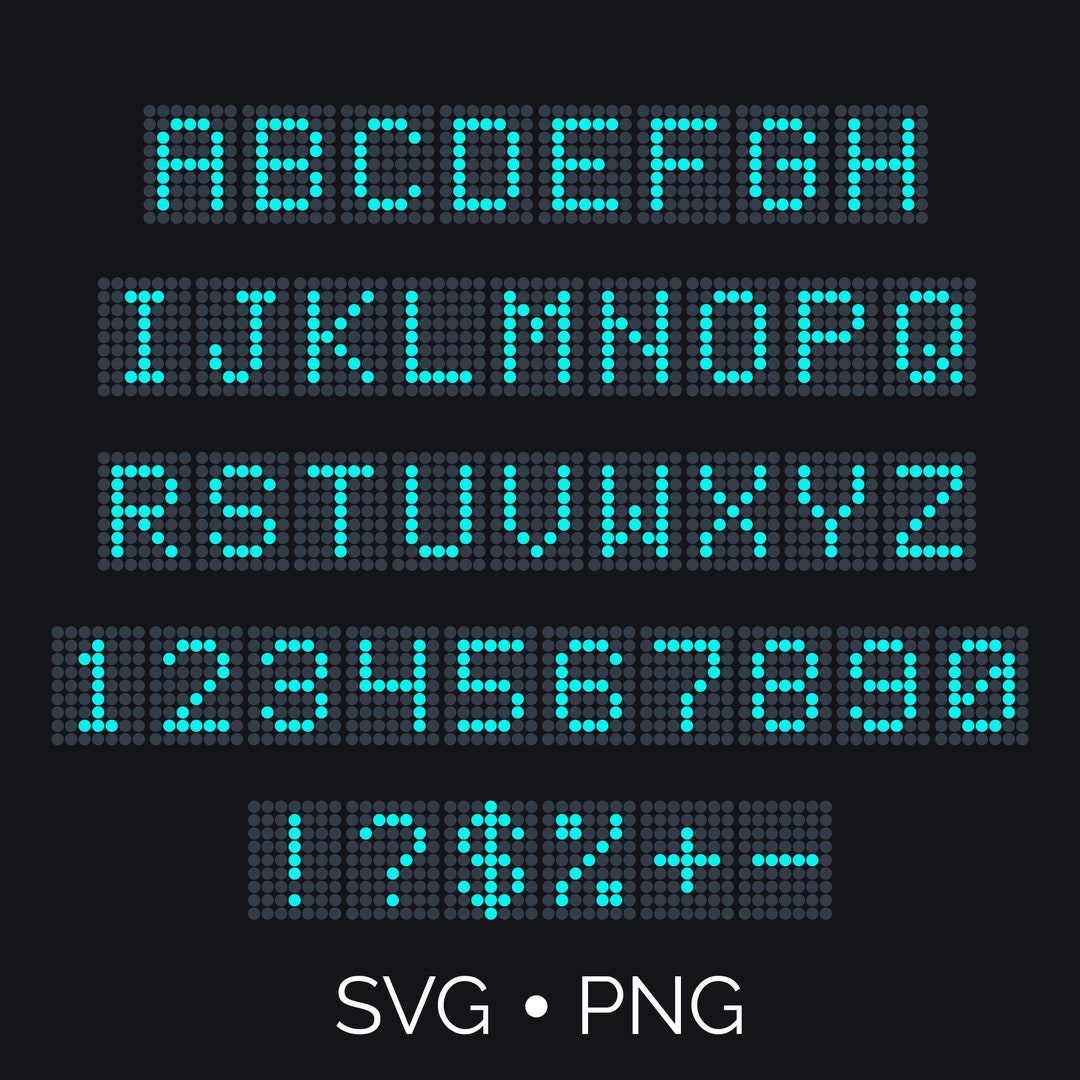 Display Letters SVG PNG, Screen Alphabet, Digital Alphabet Clipart, Svg ...