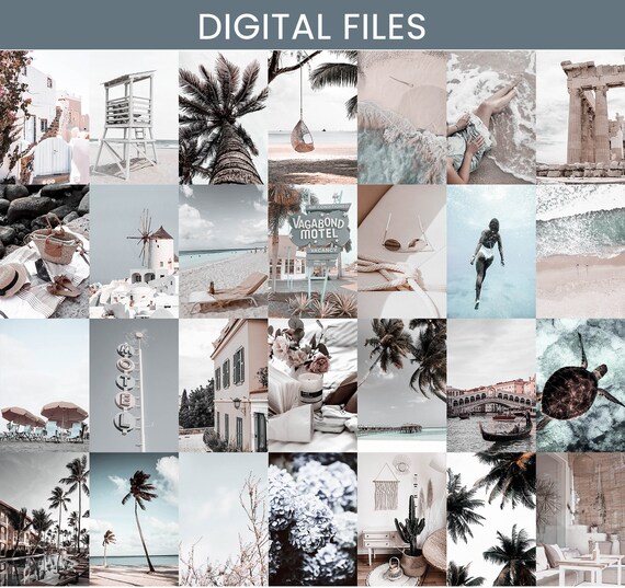 Neutral wall collage kit Collage kit wall decor Digital | Etsy