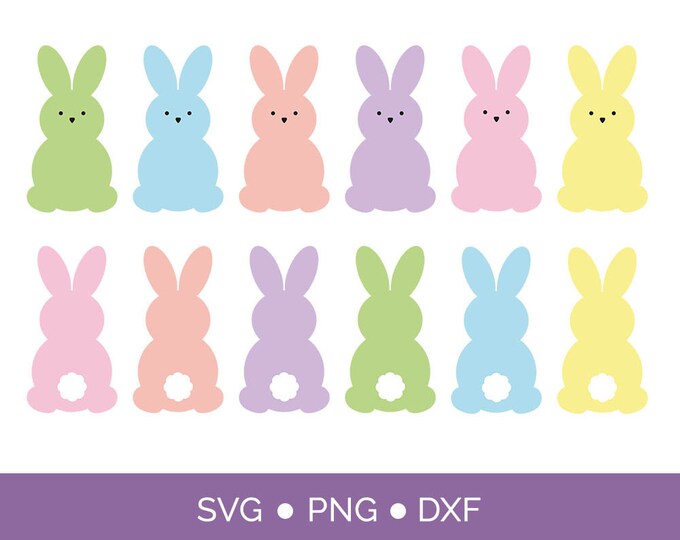 Easter Bunny SVG, Peep SVG, Cute Peeps Svg, Bunny Clip Art, Bunny Face ...