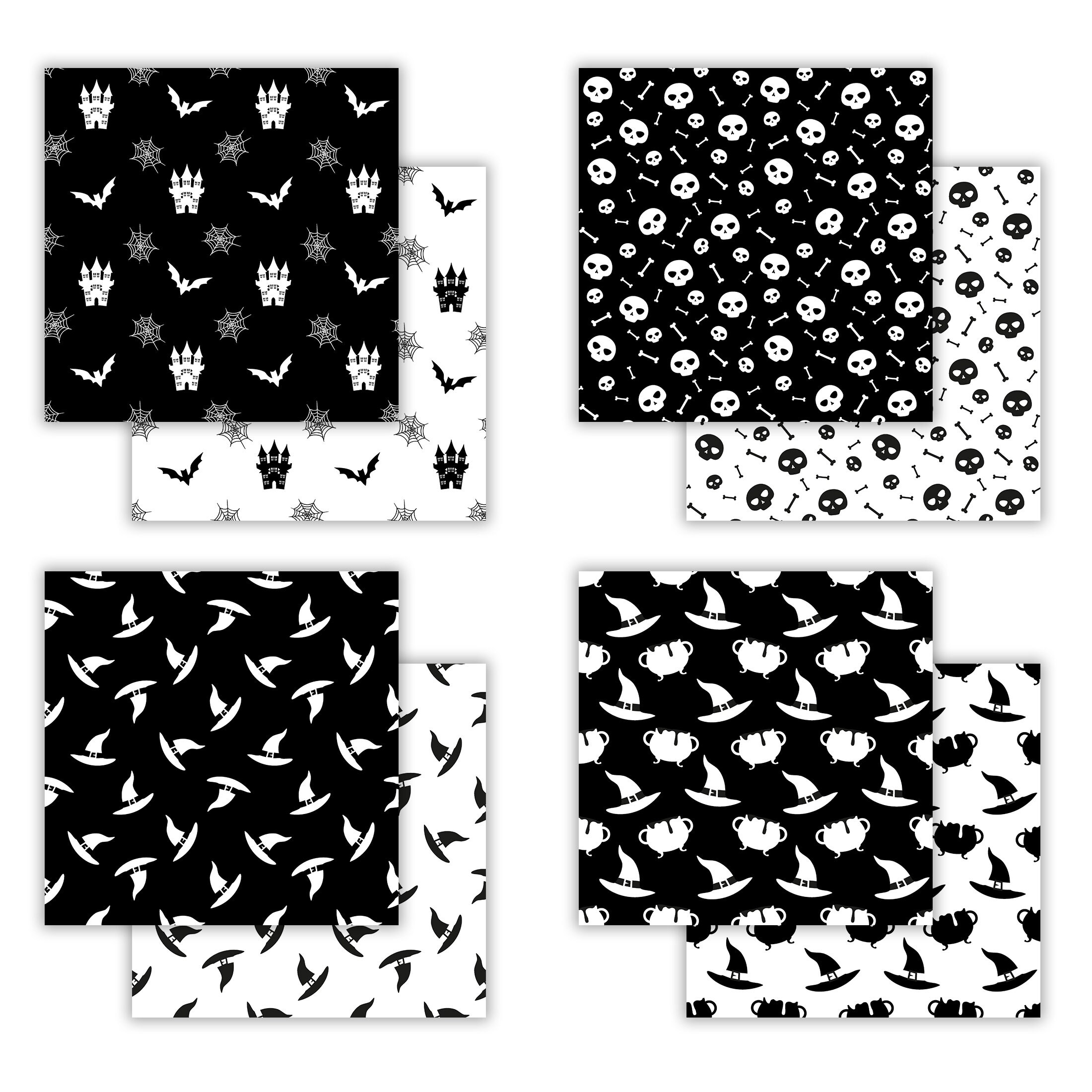 Black and White Halloween Digital Paper Pack Spooky Digital Paper ...