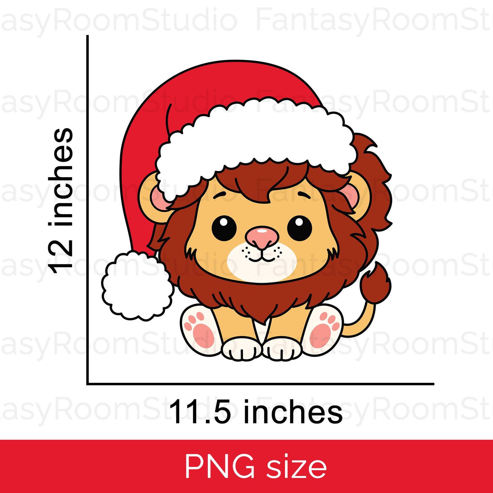 Cute Christmas Lion SVG, Layered Cut File for Cricut, Baby Lion With ...