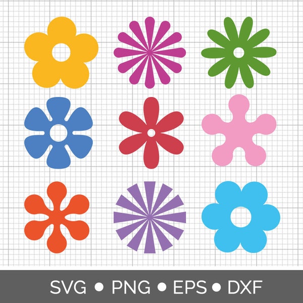 Retro Flowers - Etsy