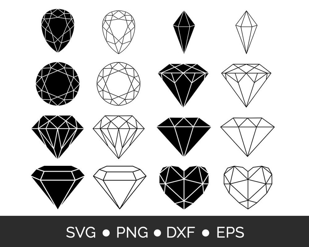 Diamond SVG Bundle, Diamond Clipart, SVG Files for Cricut. Diamond PNG ...