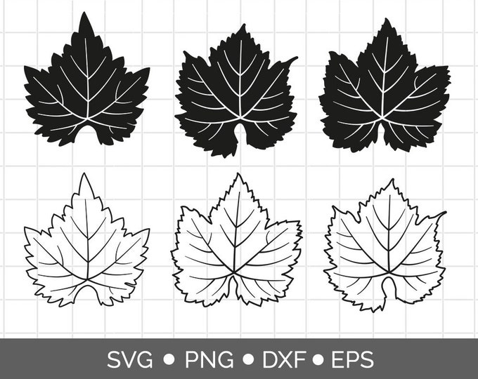 Grape Leaves Svg Files for Cricut, Botanical SVG PNG DXF - Etsy