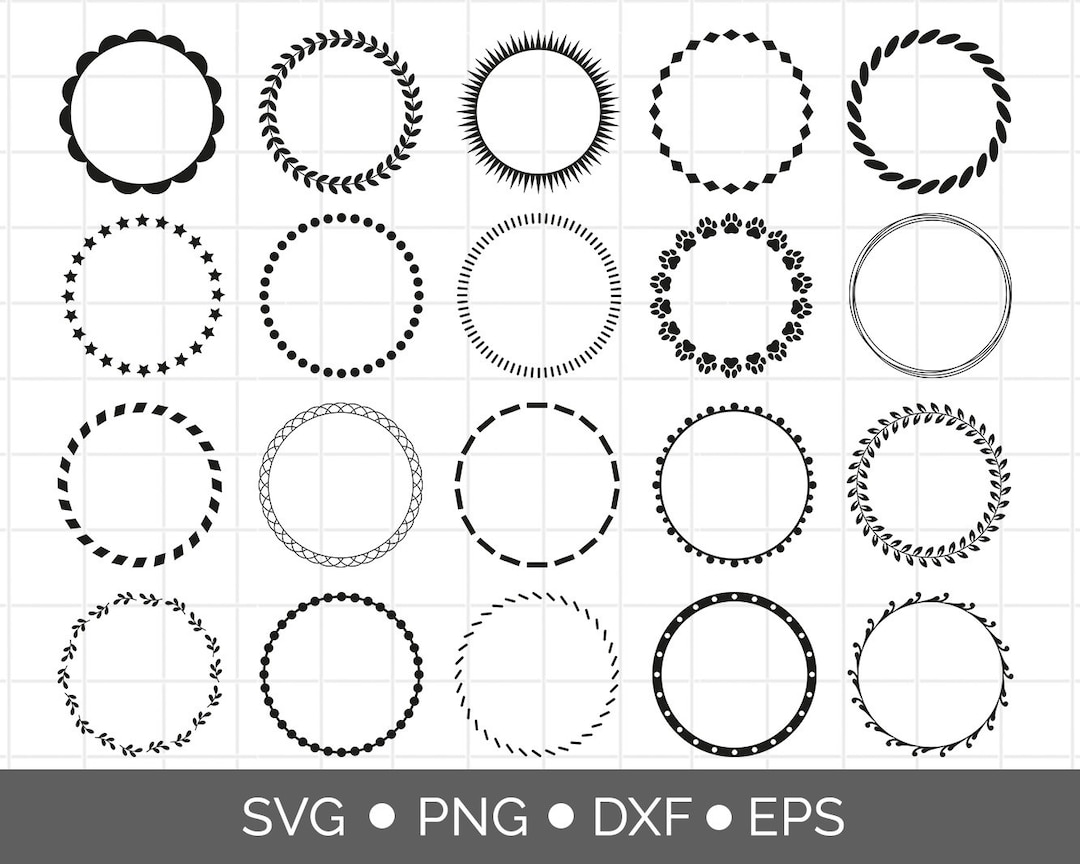 Circle Frame SVG Bundle, Monogram Cut Files (digital Download) - Etsy
