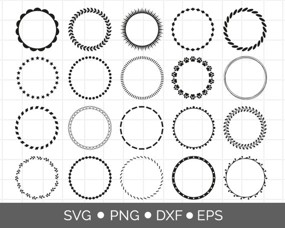Circle Frame Svg Bundle Circle Monogram Frame Svg Files for - Etsy