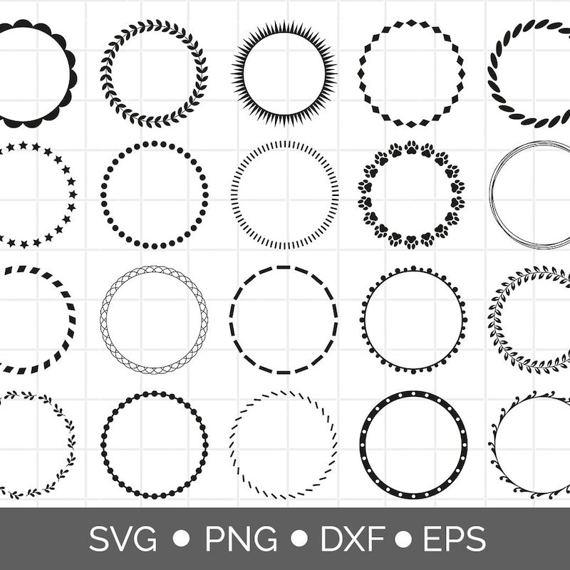 Circle Monogram Svg - Etsy