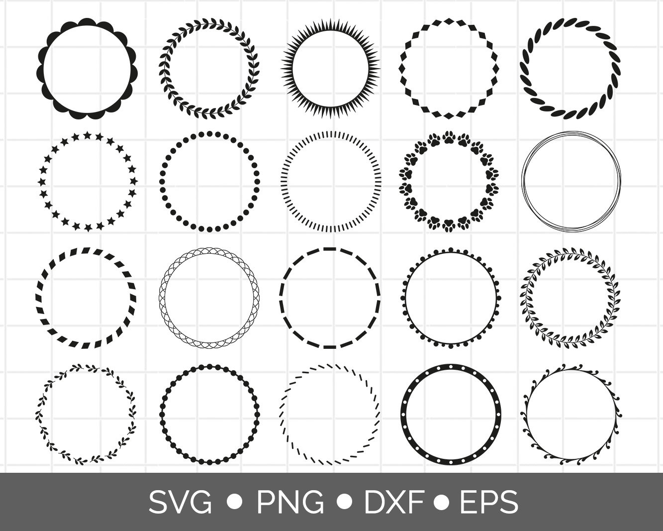 Circle Frame Svg Bundle, Circle Monogram Frame, Svg Files for Cricut - Etsy