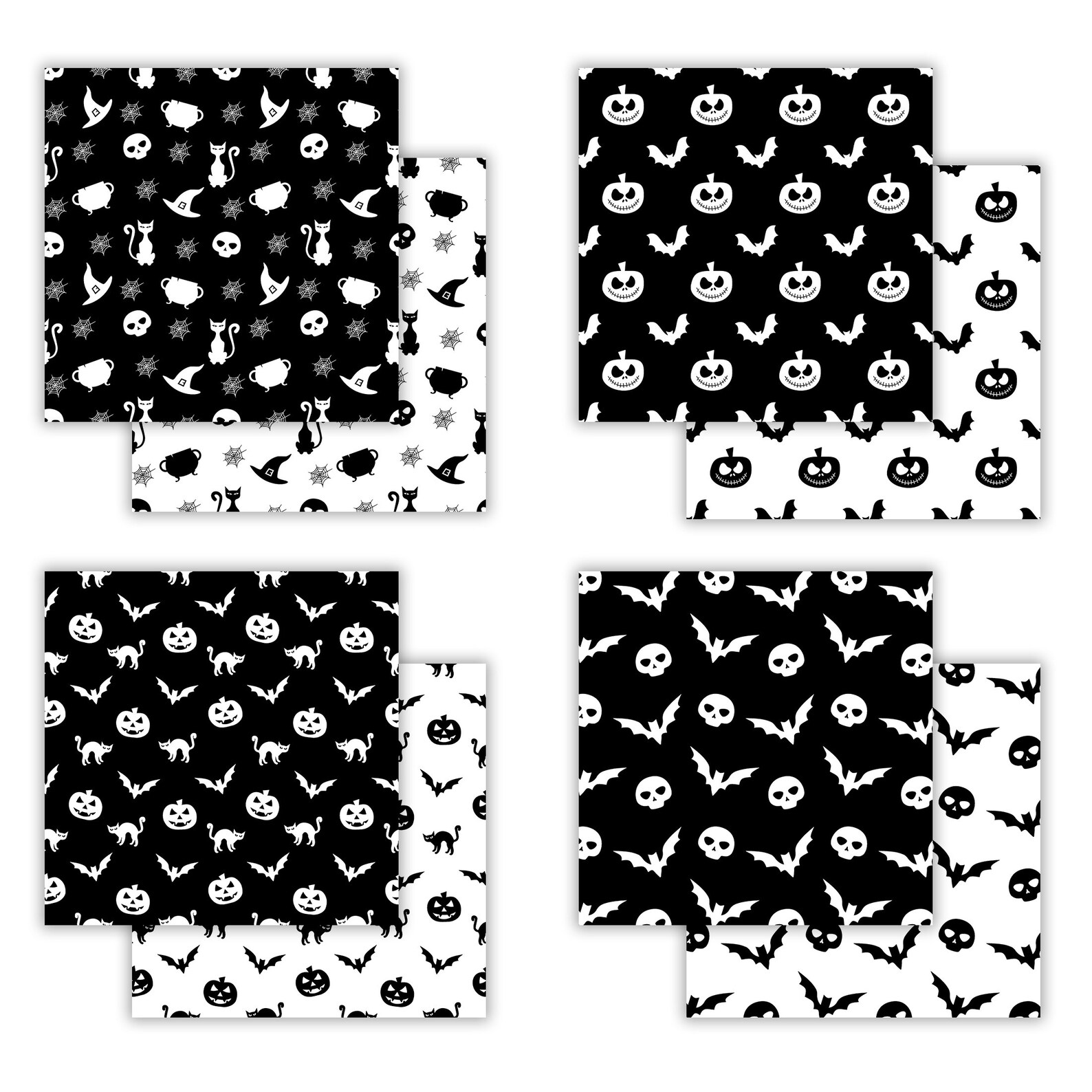 Black and White Halloween Digital Paper Pack Spooky Digital Paper ...