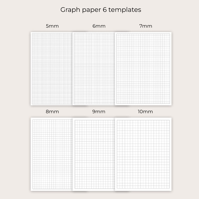 Printable Lined Paper Bundle, Digital Ruled Paper, Graph Grid Paper ...
