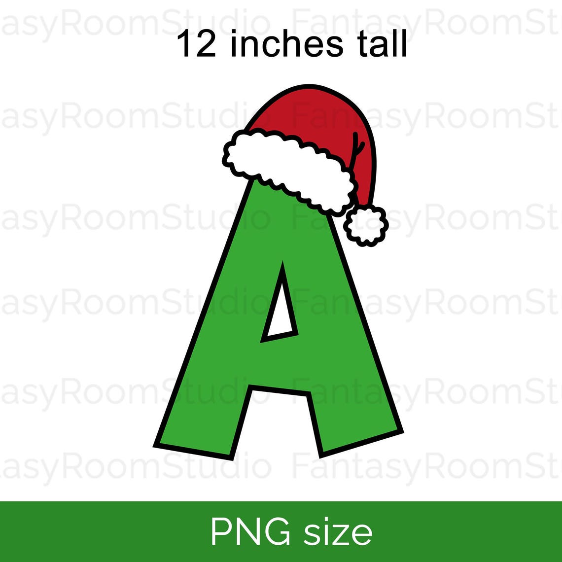 Green Santa Hat Alphabet SVG, Christmas Alphabet Letters, Christmas ...