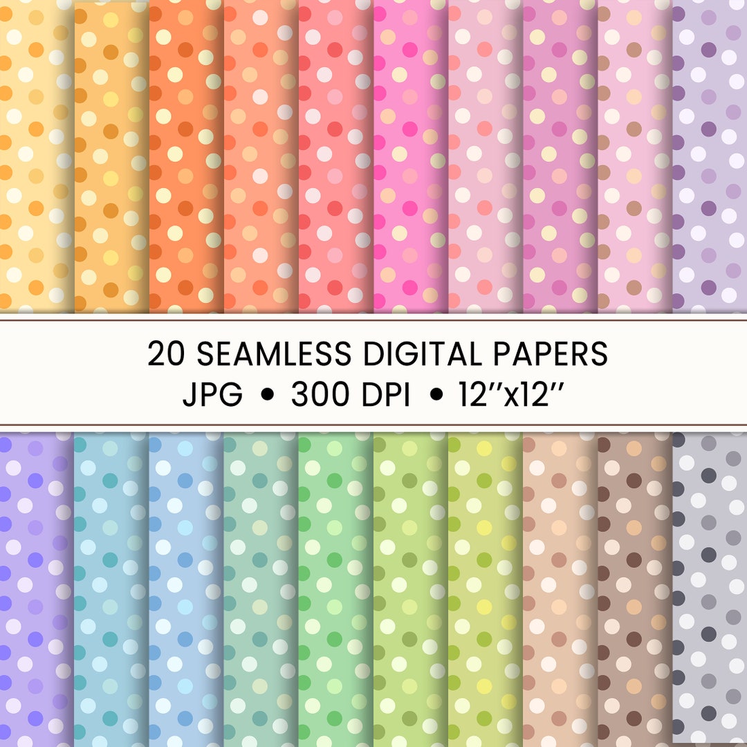 Pastel Confetti Digital Paper Pack Polka Dot Seamless Pattern Party ...