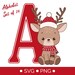 Cute Christmas Reindeer Alphabet SVG, Christmas Initial Letters ...