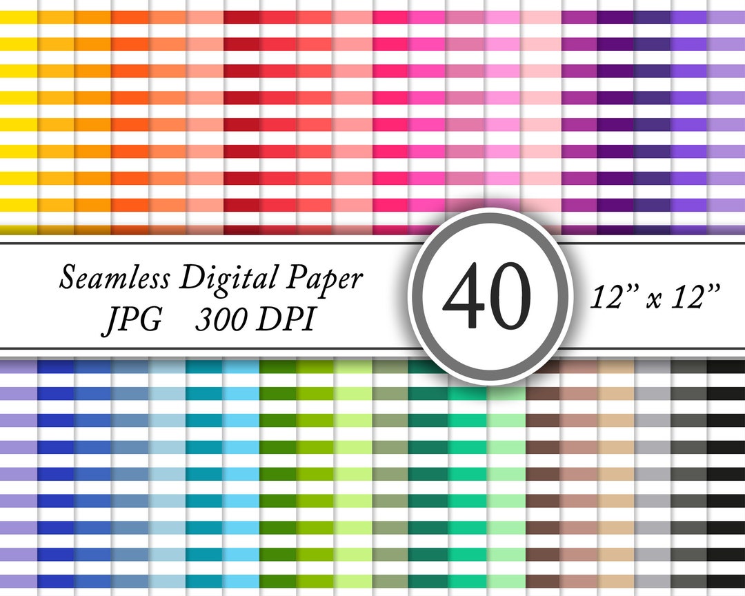 Colorful Stripes Digital Paper Pack for Scrapbooking, Stationery and ...
