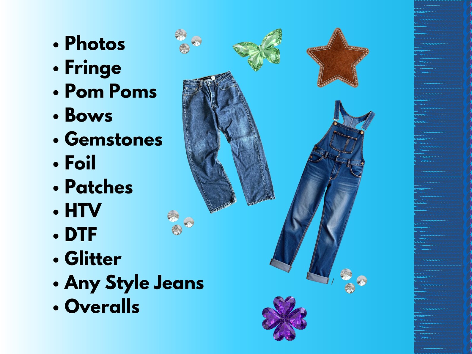 Custom Hand-designed Jeans | Graduation, Birthday & Concert Denim ...
