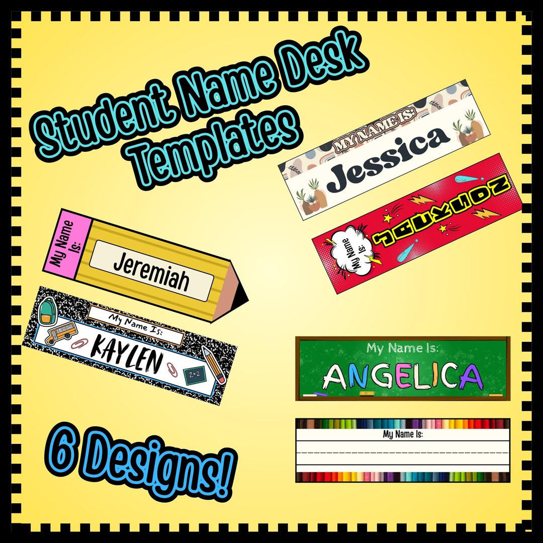 Student Desk Name Tags Template for Teachers | Editable Name Plates ...