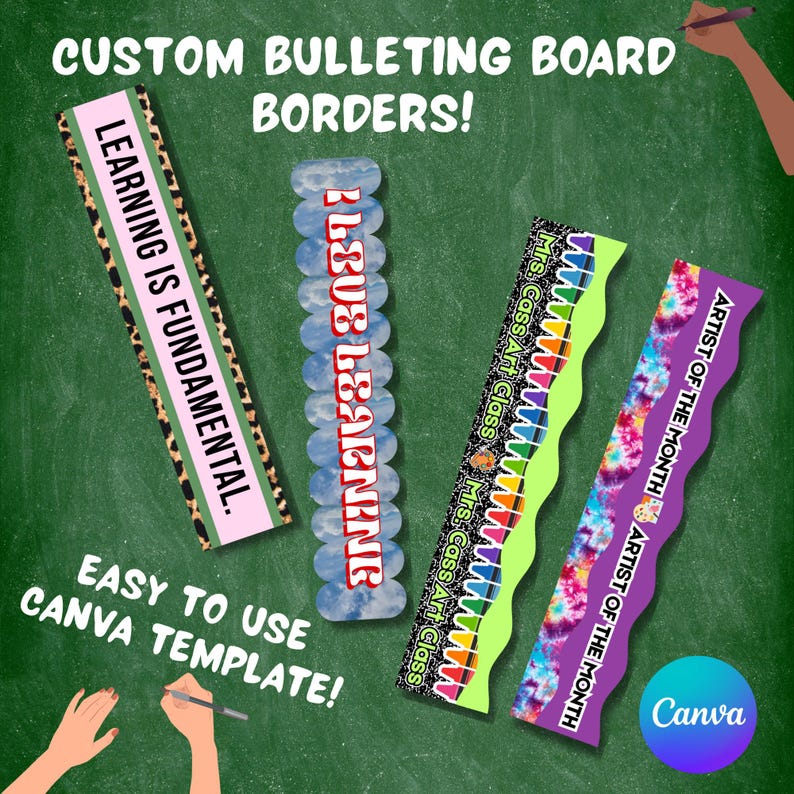Colorful Bulletin Board Border Template: Back to School Classroom Decor ...