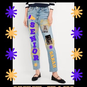 Custom School Spirit Jeans | Personalized Senior Jeans | Teacher ...