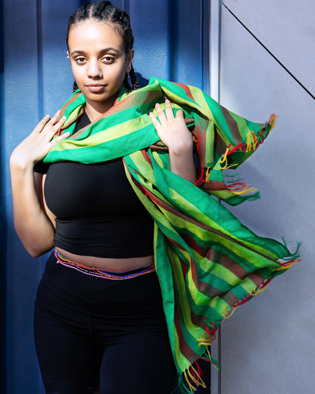 Green Yellow and Red Rasta Scarf, Shawl, Headwrap | Handwoven Ethiopian ...