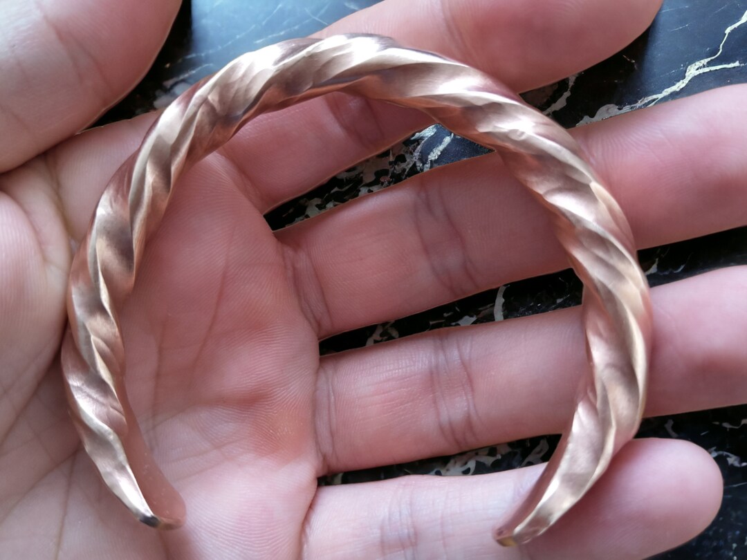 Bronze Viking Torque Wide Bangle, Hand-forged in a Rustic Look - Etsy